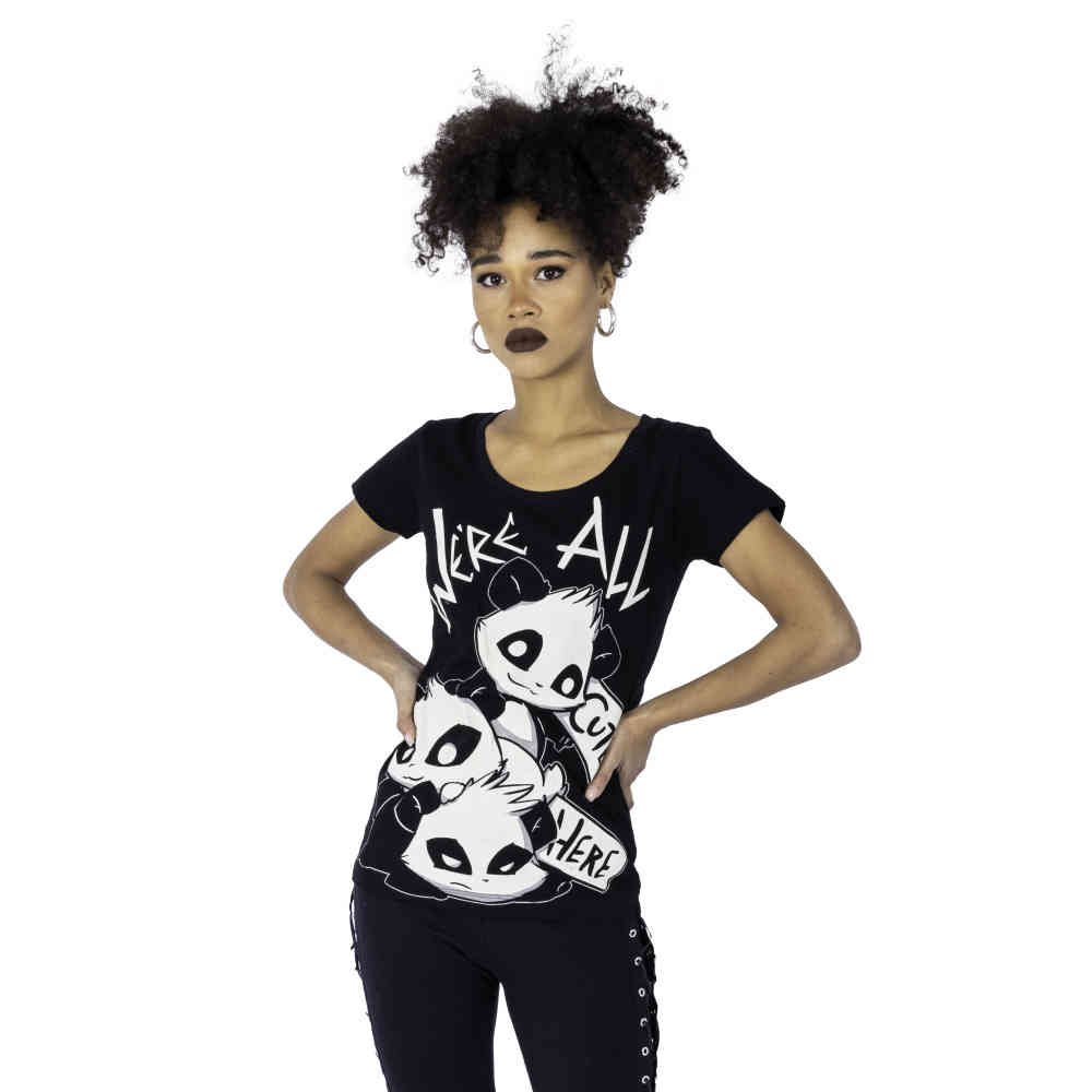 Killer Panda Killer Panda - We'Re All Cute Top - Black | Attitude Europ